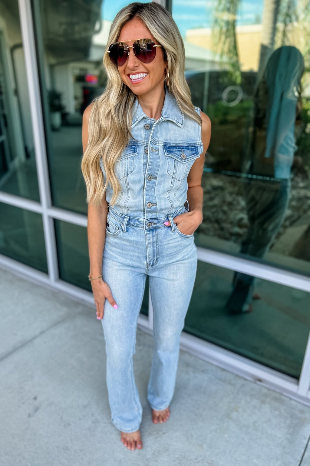 KANCAN Rodeo Luxe Denim Jumpsuit | Western Outfit – Simply Me Boutique