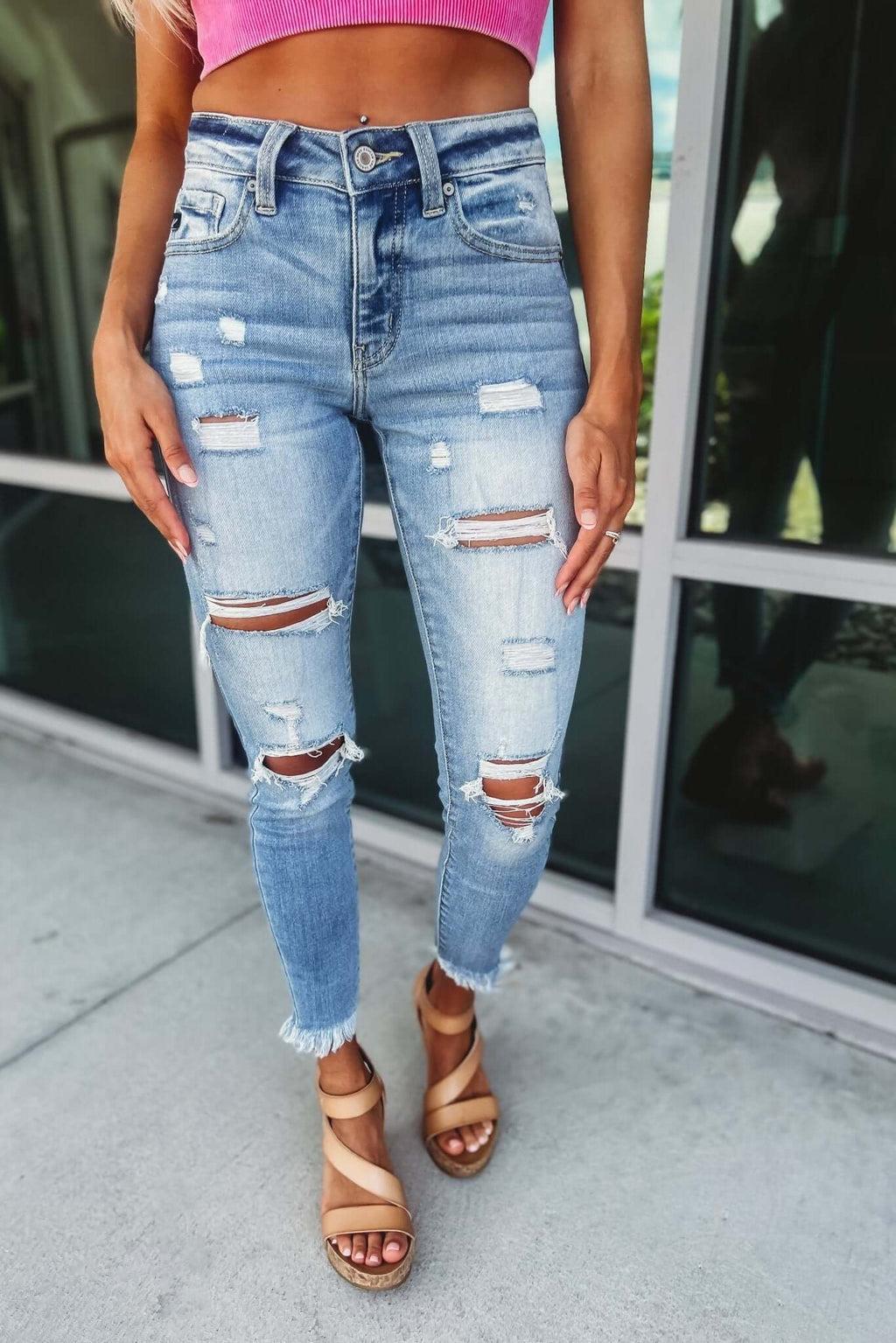 Unfinished Business KANCAN Cropped Jeans | Simply Me Boutique Sezzle