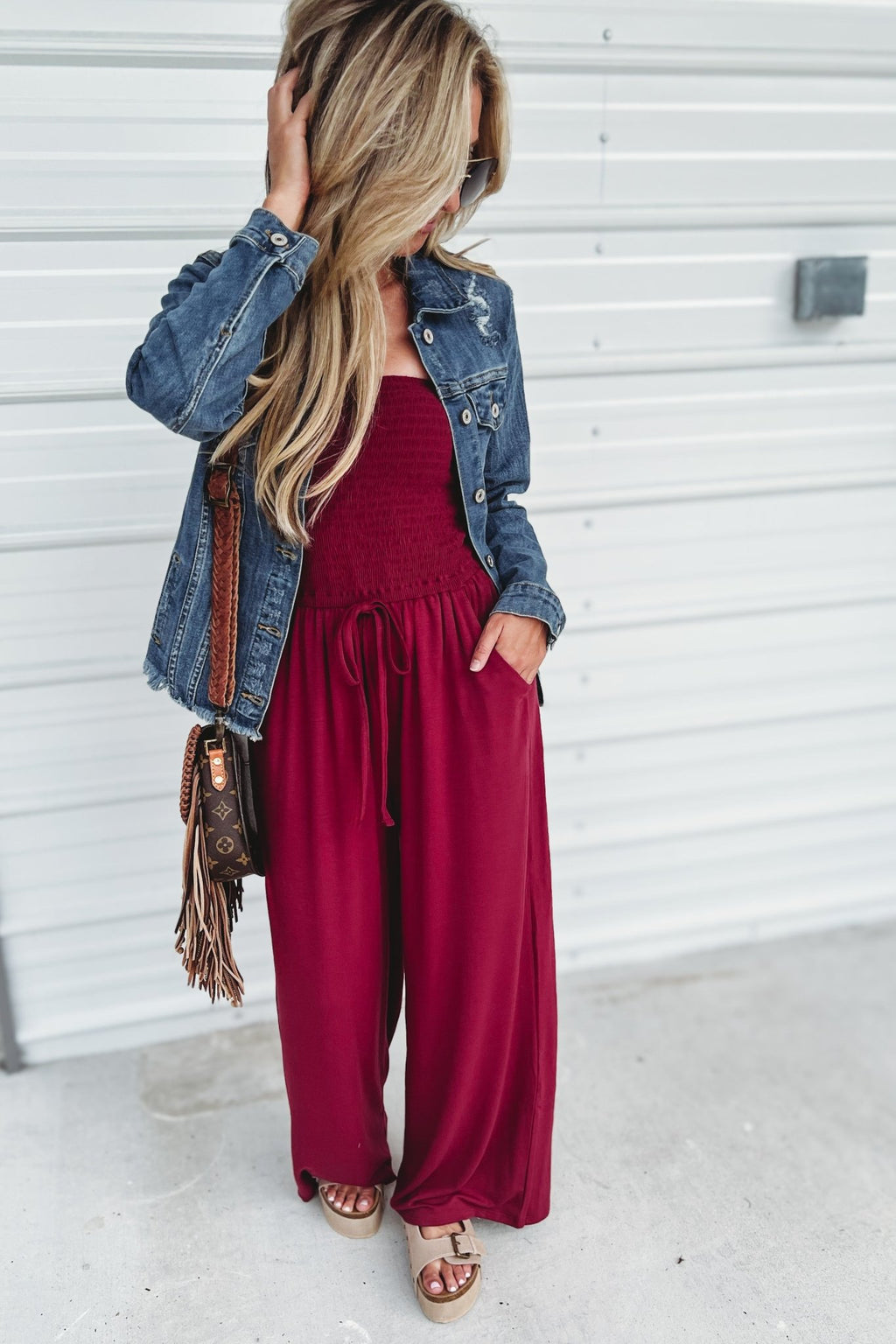 Rumor Going Round Smocked Jumpsuit | Boutique Outfits Casual – Simply ...